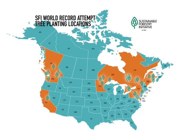 World Record Attempt for Tree Planting Sponsored by SFI